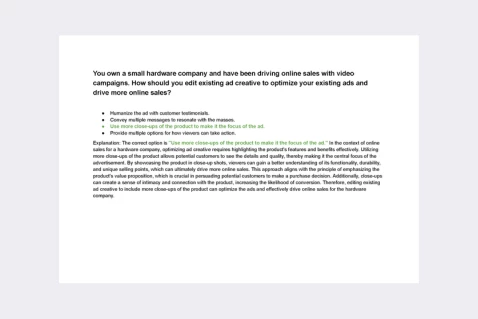 Google marketing platforms creative certification exam answers | ExamRoll